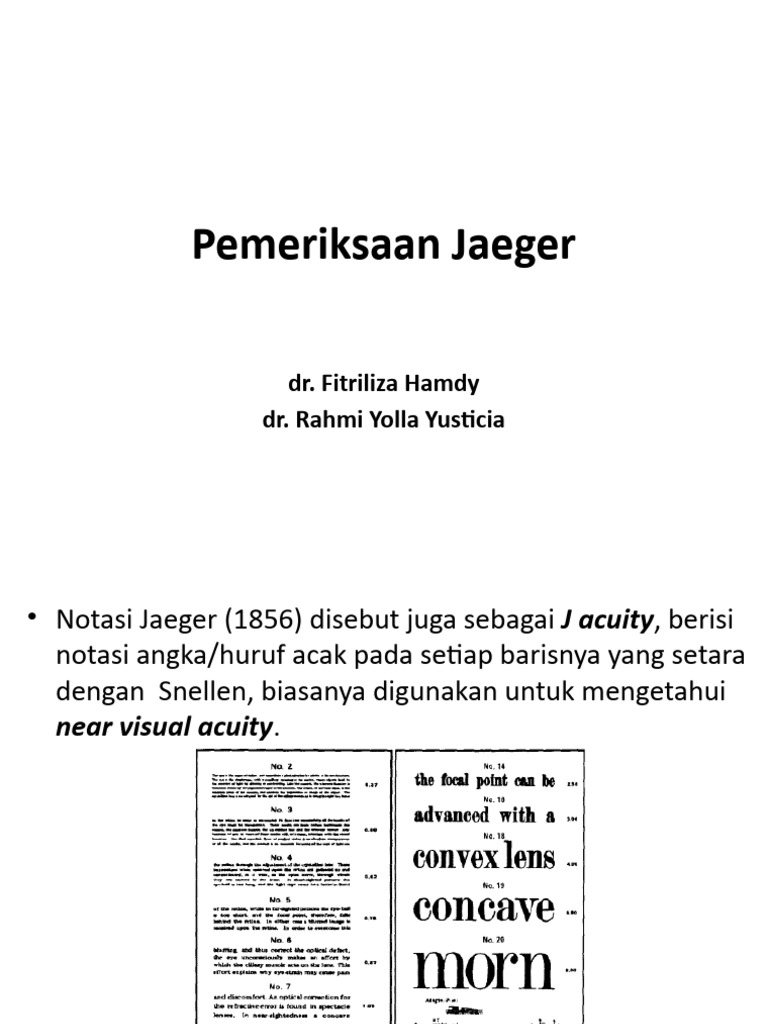Pemeriksaan Jaeger | PDF
