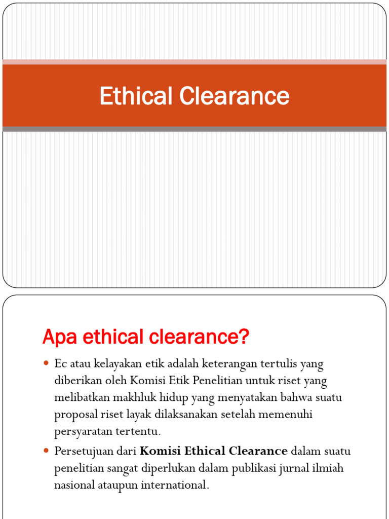 Ethical Clearance 2021 | PDF