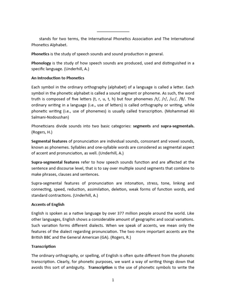 Useful Definitions For Students | PDF | Stress (Linguistics) | Phoneme
