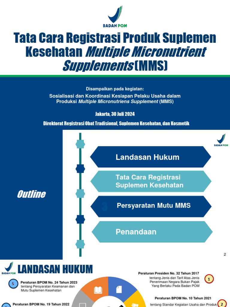 2. Tata Cara Registrasi Produk Suplemen Kesehatan MMS | PDF