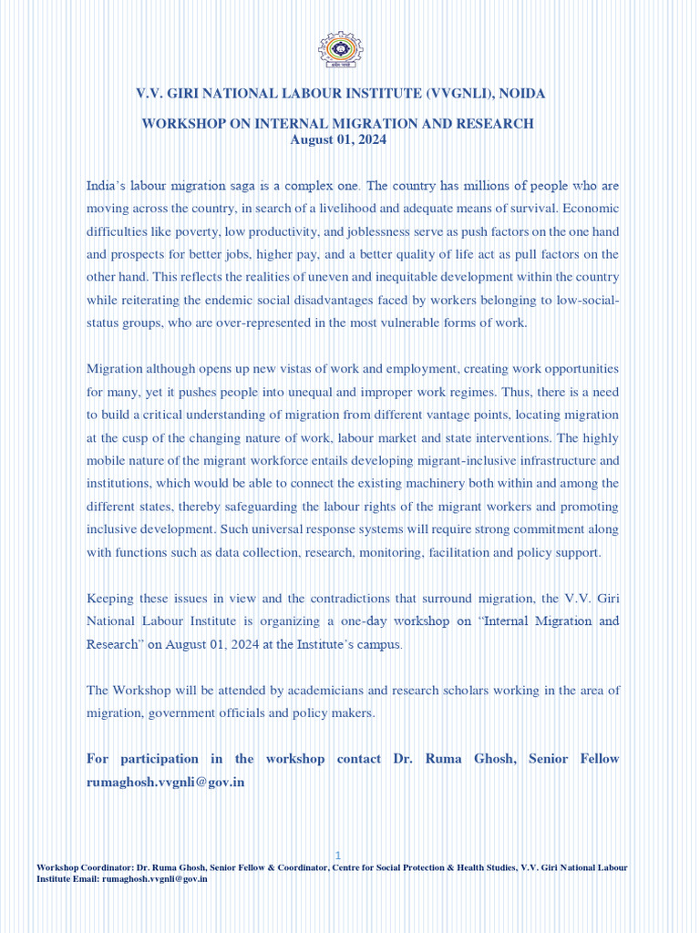 RG - Website - Migration Workshop - August 1-2024 | PDF | Human Migration | Migrant Worker