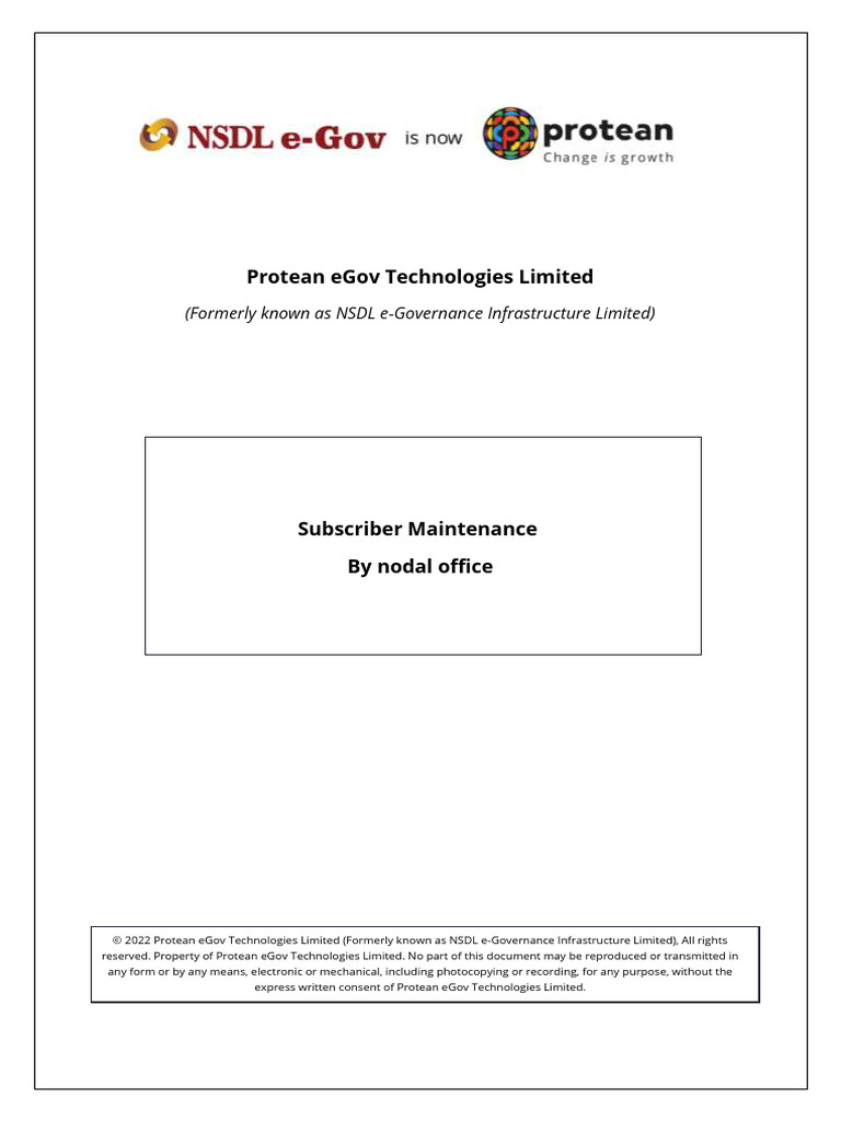 Sop On Subscriber Maintenance By Nodal Office Pdf Computing 4988