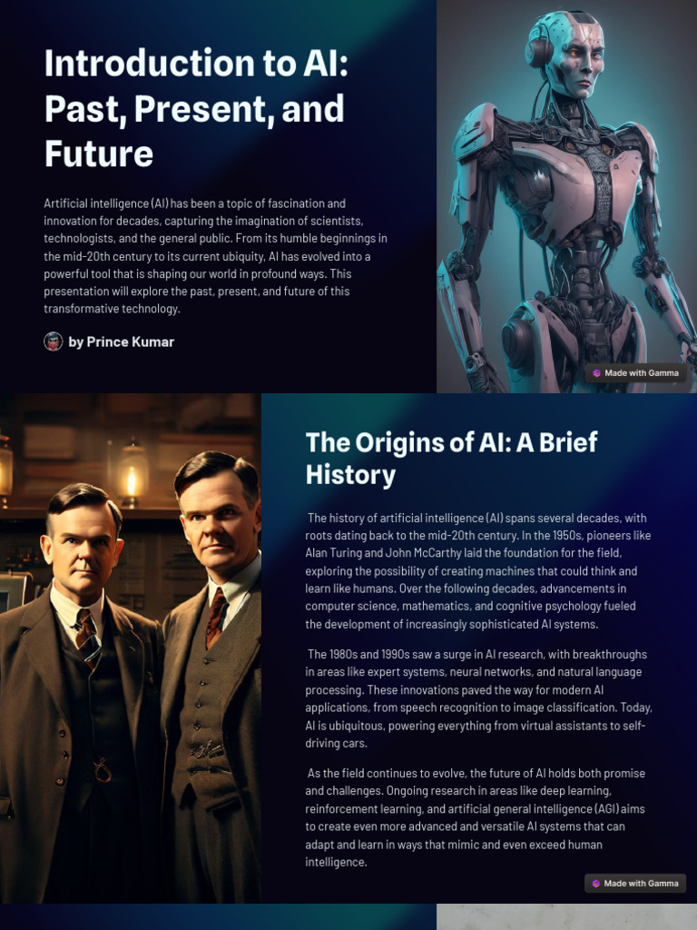 Introduction To AI Past Present and Future Rotated | PDF | Artificial ...