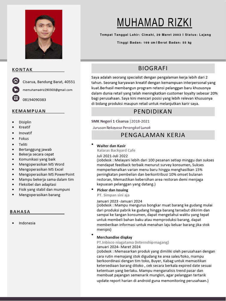 Curriculum Vitae | PDF | Karier & Perkembangan | Bisnis
