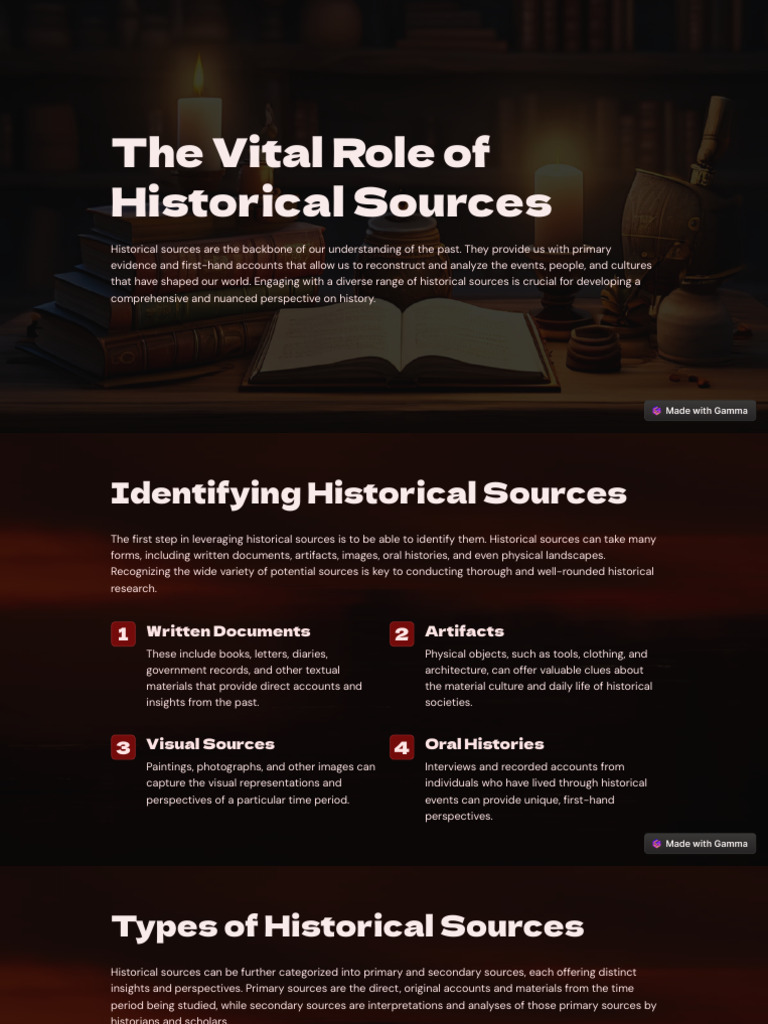 The Vital Role of Historical Sources | PDF | Primary Sources | Artifact ...