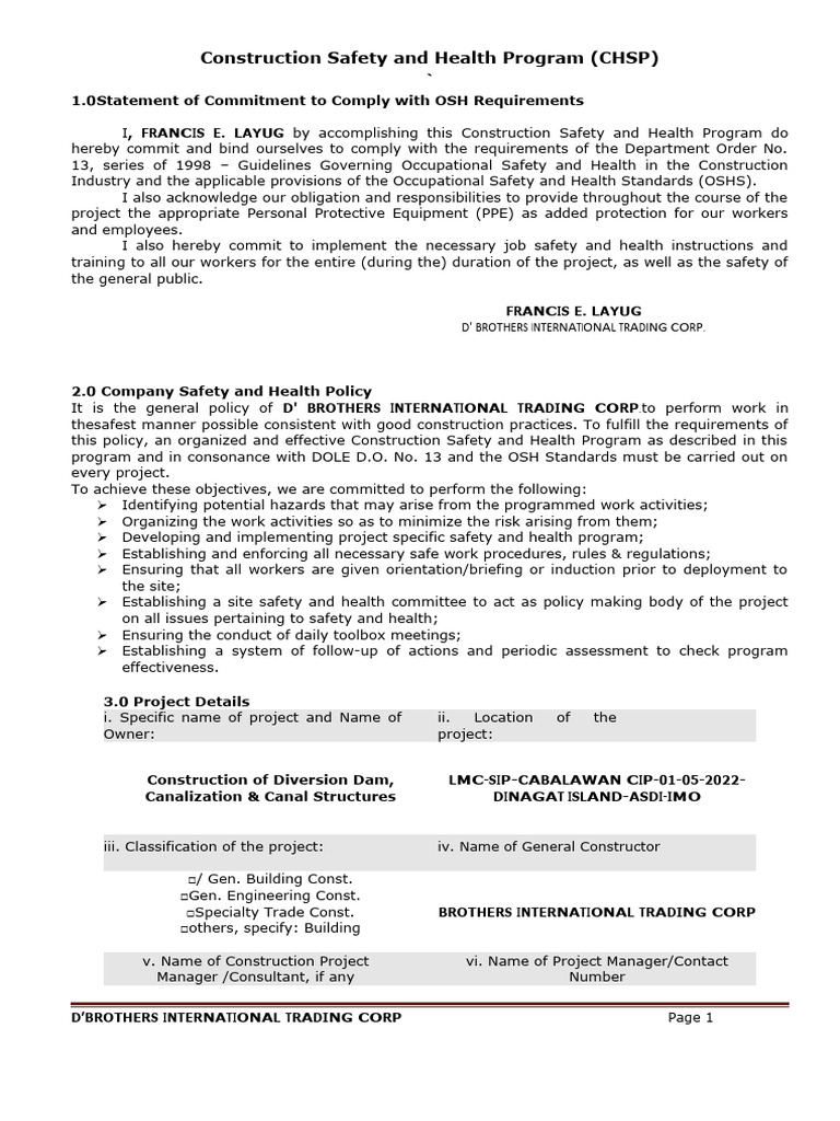 CSHP Content With Warnings | PDF | Occupational Safety And Health ...