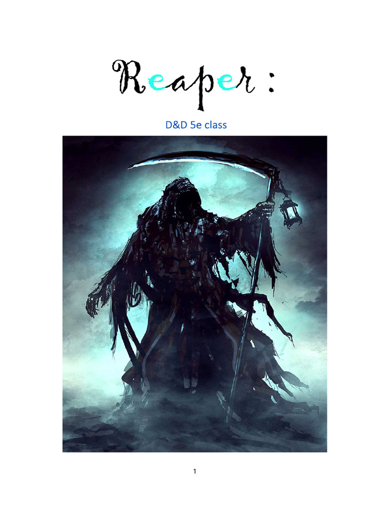 Reaper (D&D 5e Class) | PDF | Law | Religion & Spirituality