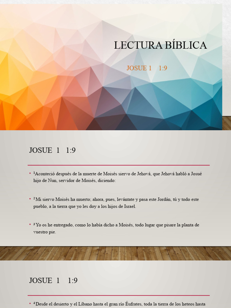 Lectura Biblica Josue 1 | PDF | Estudios de idiomas extranjeros