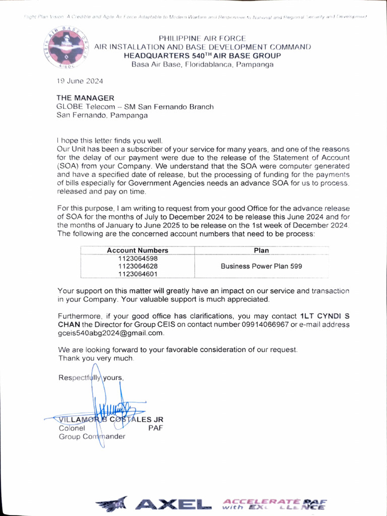 Letter To Globe Telecom | PDF