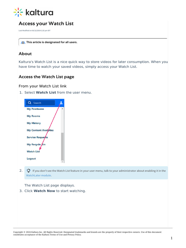 Access Your Watch List | PDF | Menu (Computing) | Icon (Computing)