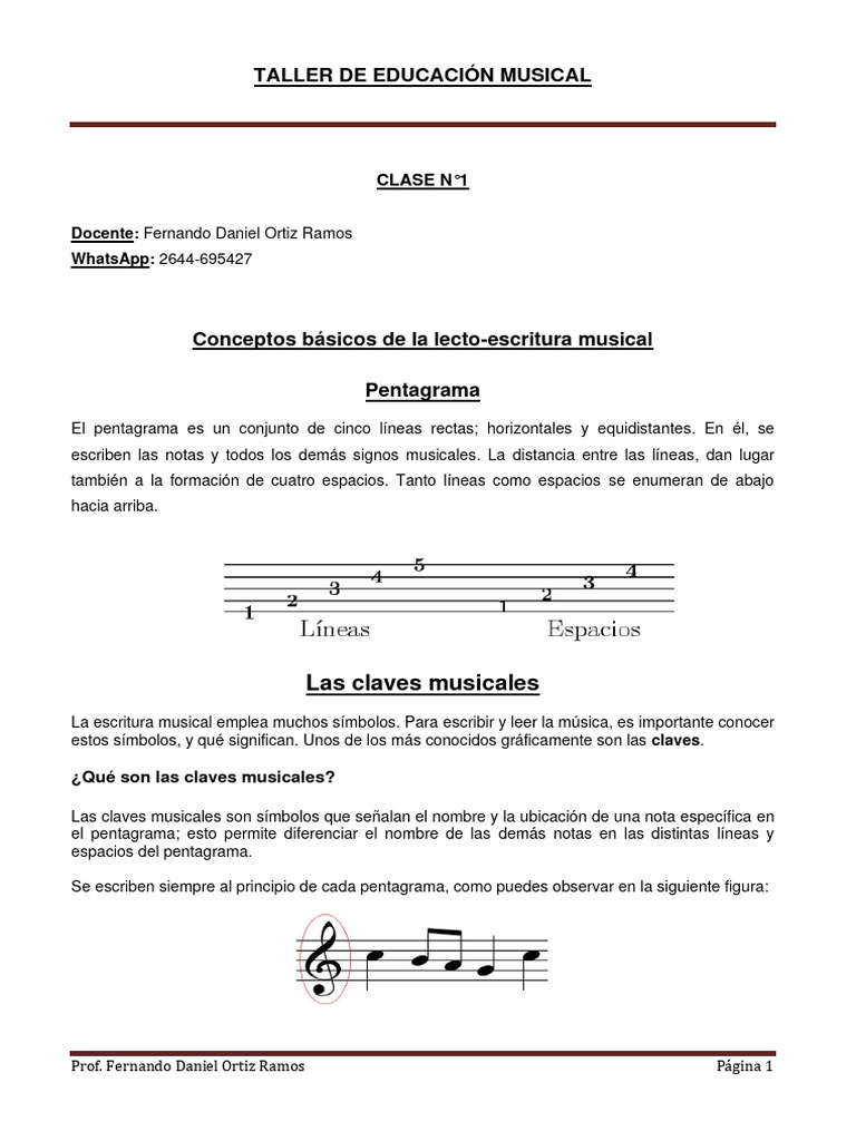 Guitarra - Clase 1 | PDF | Clave | Musicología
