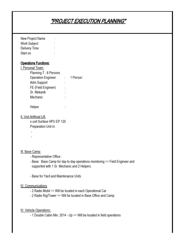 ENG-DKP-002 Project Execution Planning | PDF | Engineering