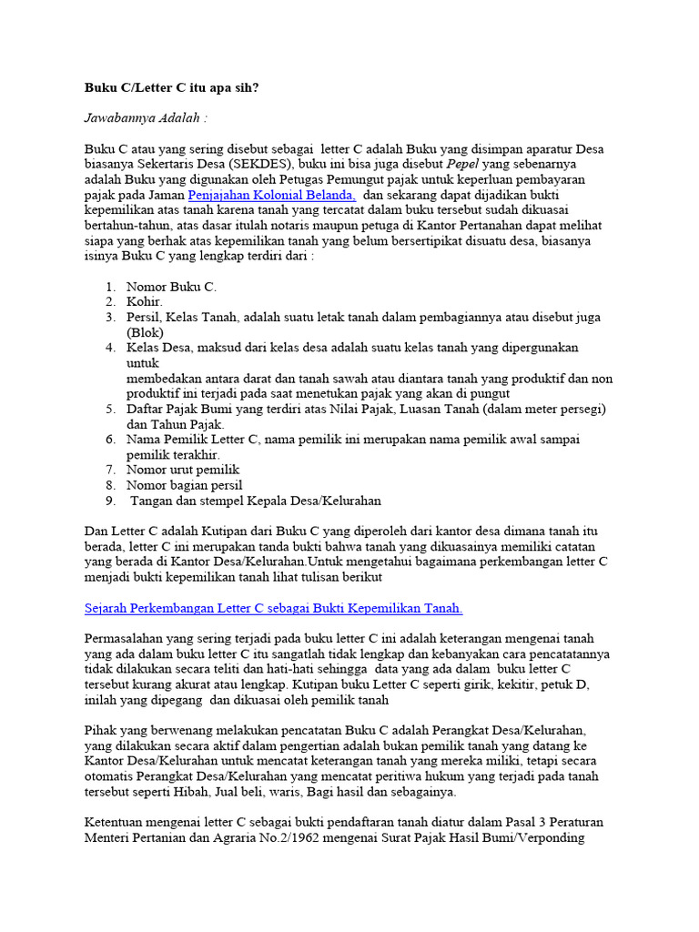 Penjelasan Buku C DESA | PDF