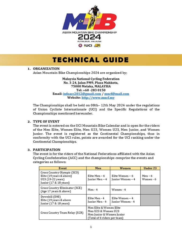 AMC 2024 - Technical Guide | PDF | Cycle Racing | Cycle Sport