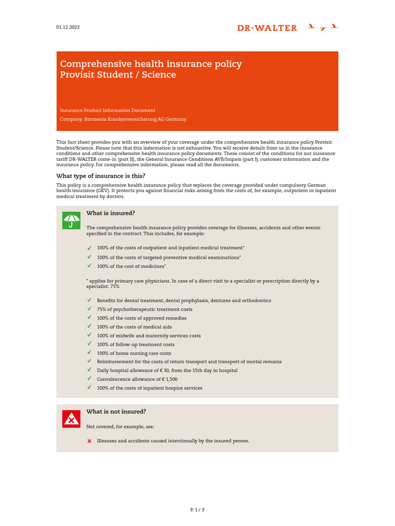 Provisit Student Science Produktinformationen en | PDF | Insurance ...