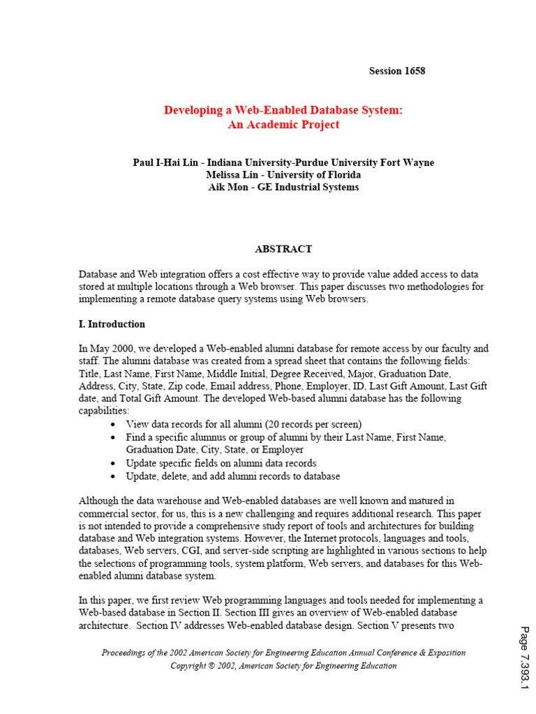 Developing A Web Enabled Database System | PDF | World Wide Web ... Developing A Web Enabled Database System | PDF | World Wide Web ...
