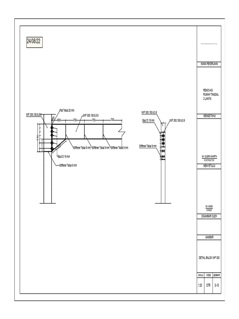 Detail Sambungan Balok WF | PDF