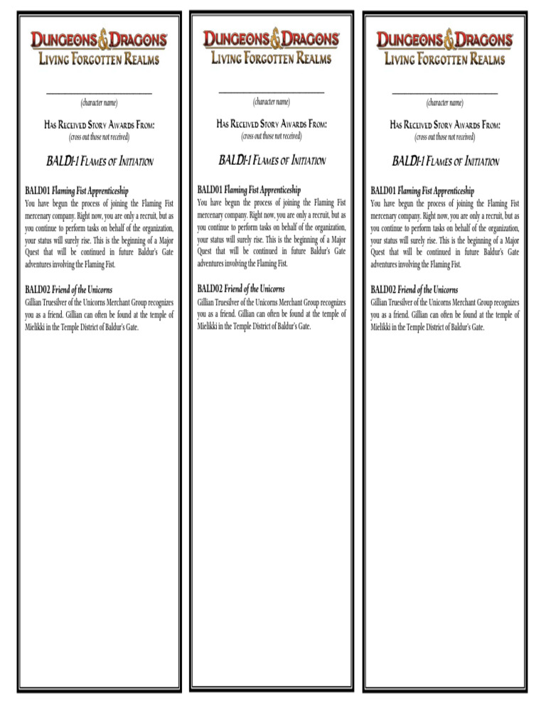 BALD1-1 Flames of Initiation Story Awards | PDF | Forgotten Realms ...