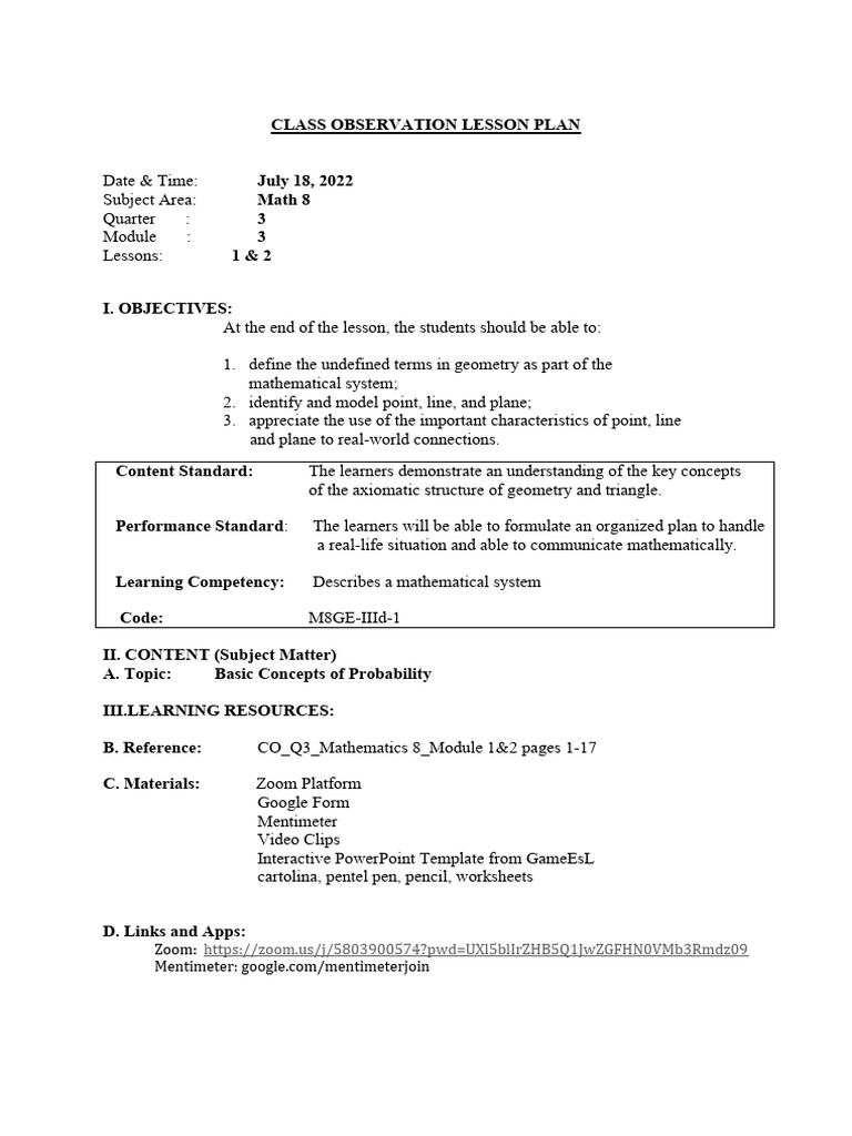 2022 LESSON PLAN IN MATH 8-2ND C0-With ANNOTATIONS-indigenous Groups ... 2022 LESSON PLAN IN MATH 8-2ND C0-With ANNOTATIONS-indigenous Groups ...