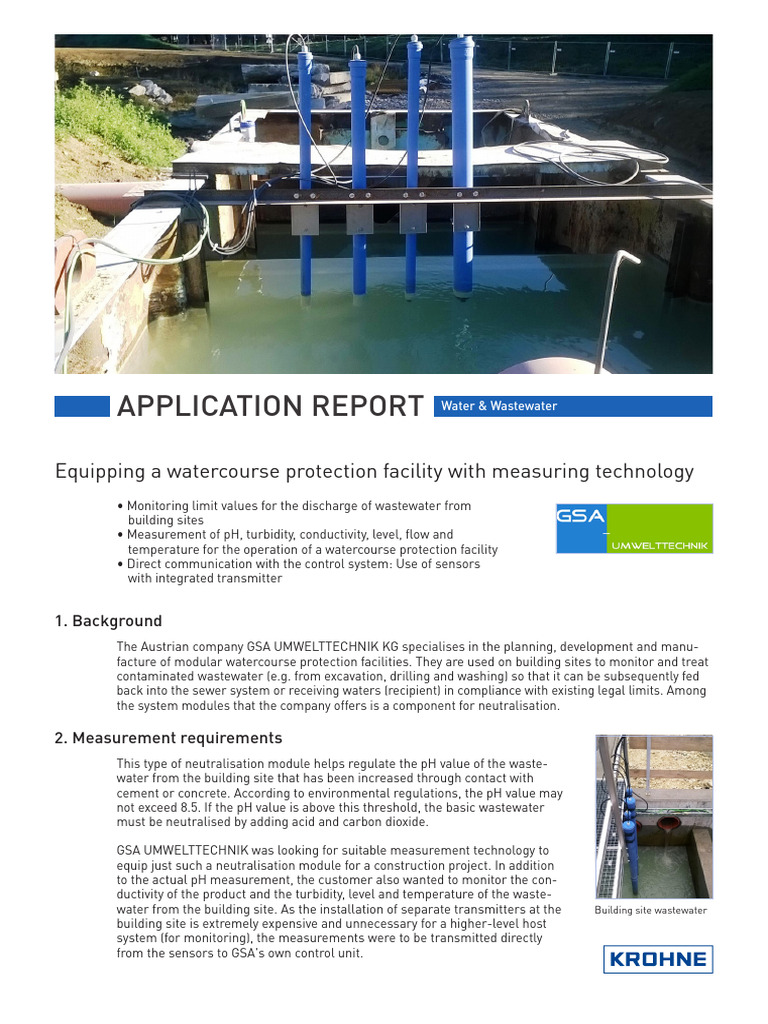 Application Report 504 Equipping A Watercourse Protection Facility With ...