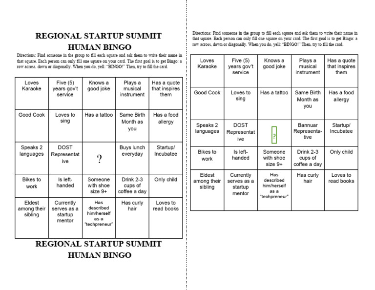 Human Bingo | PDF