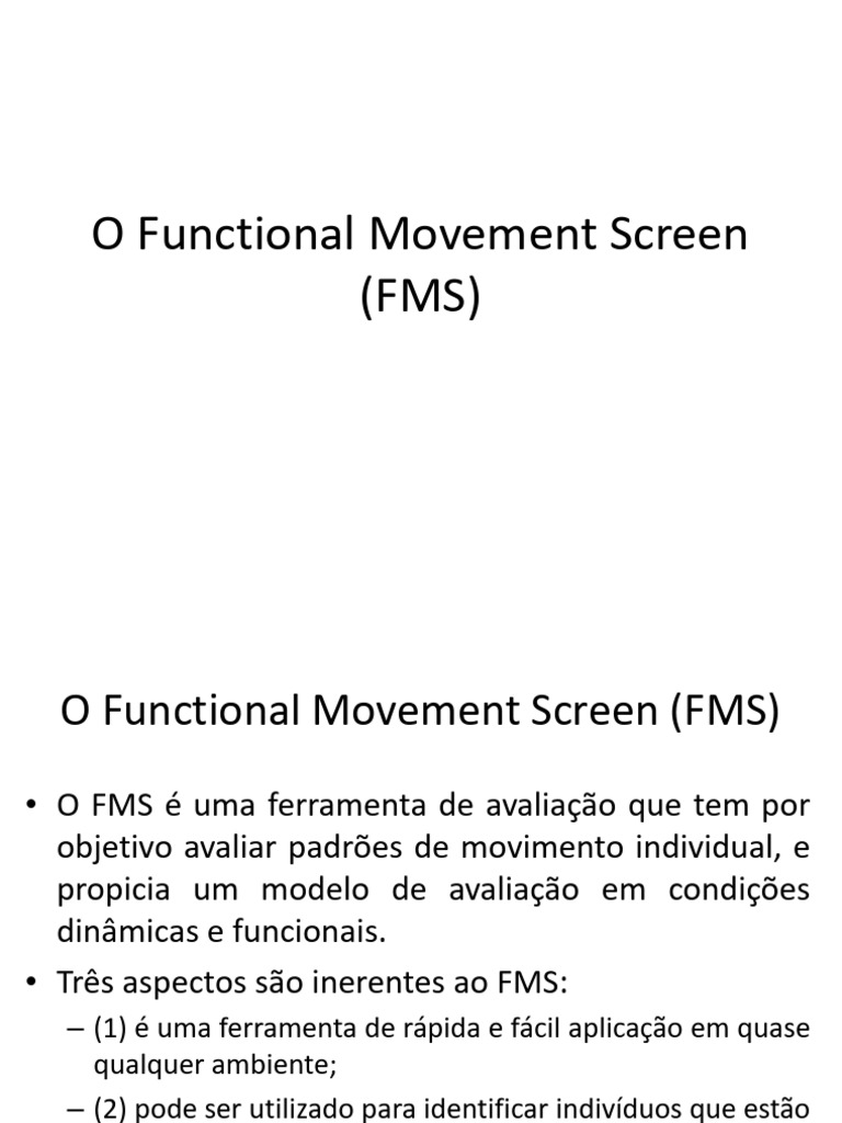 O Functional Movement Screen (FMS) | PDF
