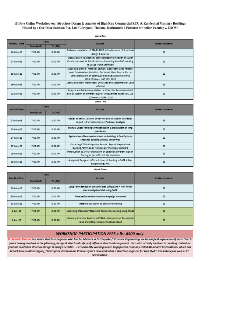 Detailed Schedule HighRise RCC Masonry StructuralAnalysis Design | PDF ...
