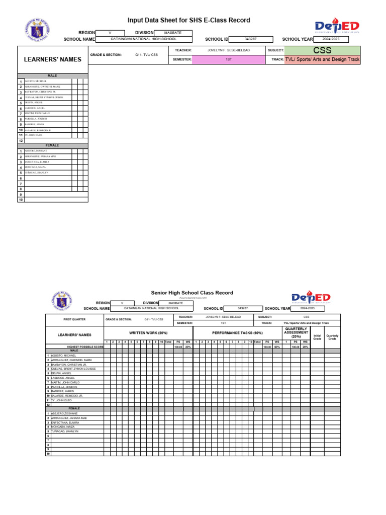 Shs-Ecr - TVL - CSS | PDF