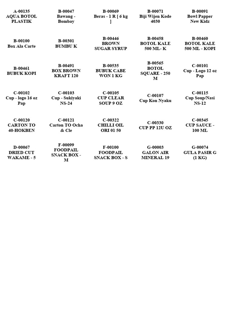 TJ No.105 Label Gudang | PDF | Foods | Cuisine