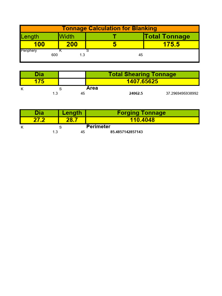 Tonnage Calculation | PDF
