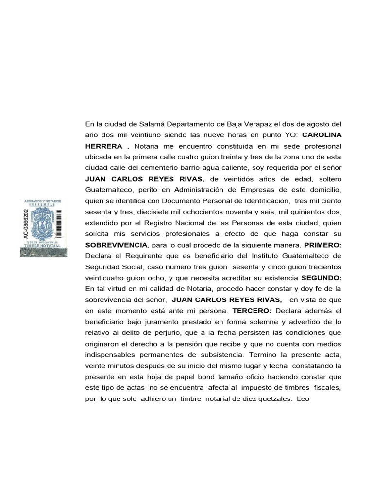 Ejemplos para Analizar Actas Notariales | PDF | Guatemala | Cheque