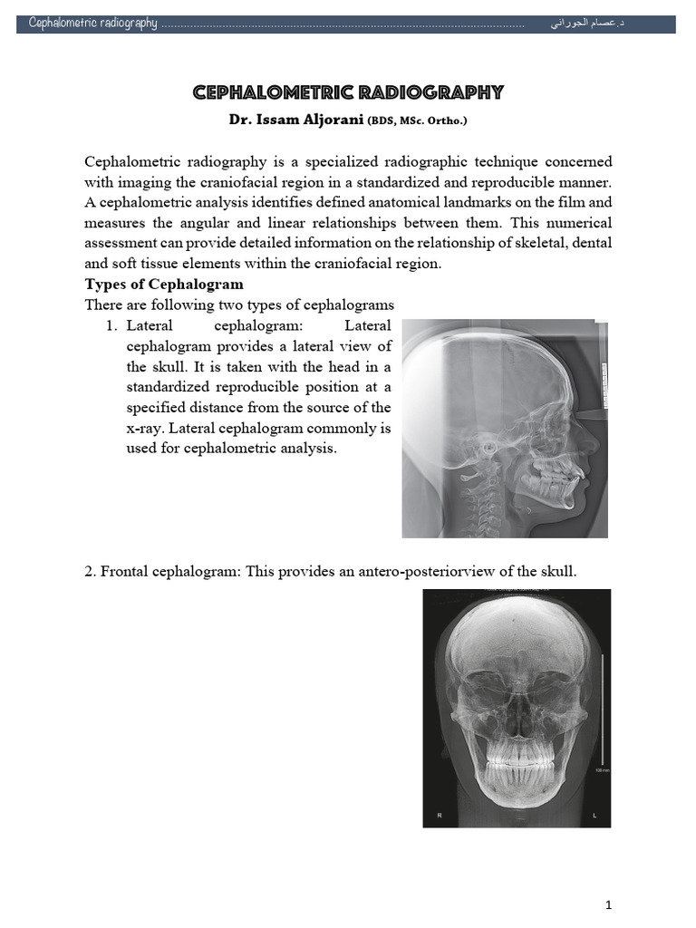Cephalometry | PDF | Dentistry Branches