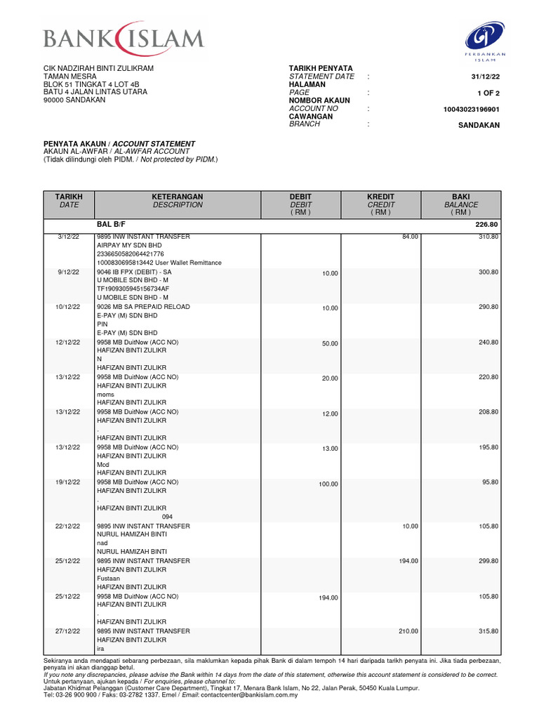 Estatement-202212 20230213145954 | PDF | Service Industries | Financial Services