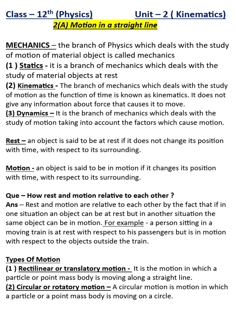 P 11 (Kinematics) | PDF | Velocity | Acceleration