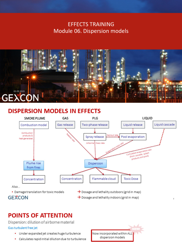EFFECTS Theory. Module 06. Dispersion Models | PDF | Gases | Liquids