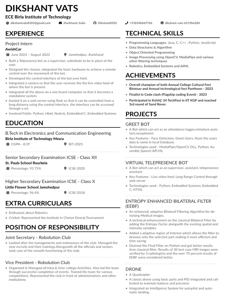 Dikshant Vats Resume | PDF | Internet Bot | Computer Programming