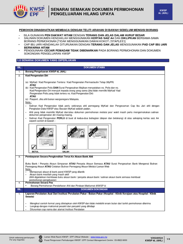Form KWSP 9L AHL BM | PDF