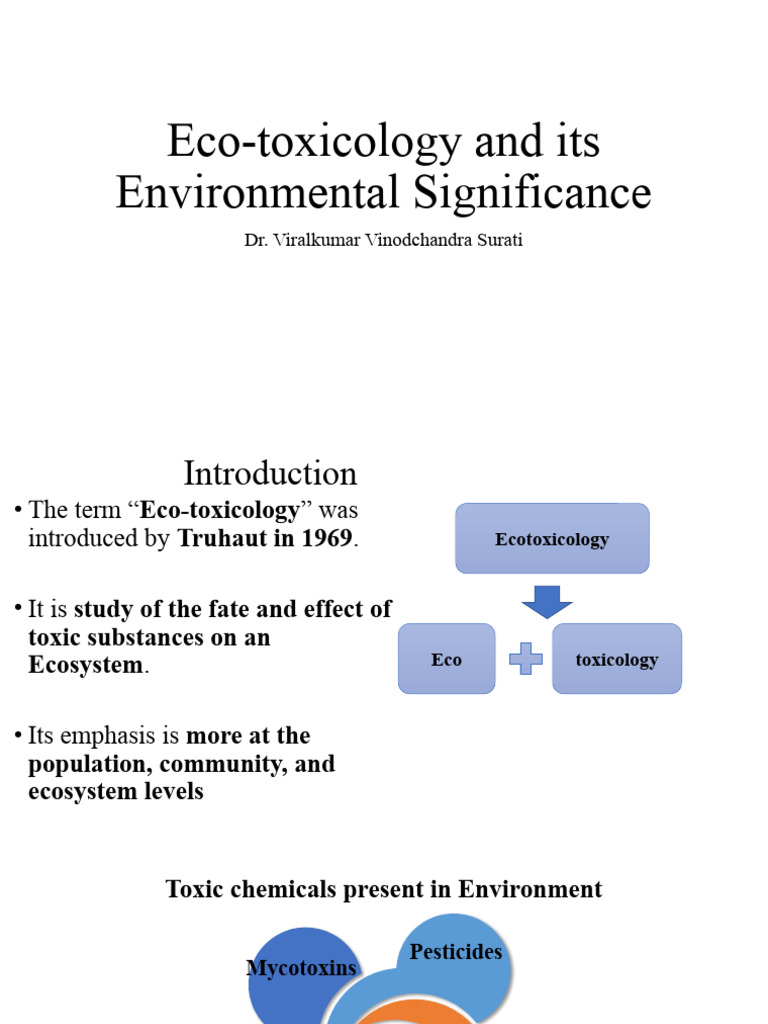 Ecotoxicology and Its Environemntal Significance | PDF | Diffusion | Soil