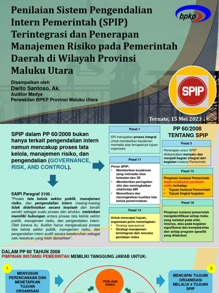 Paparan Penilaian SPIP Terintegrasi DWITO SANTOSO | PDF