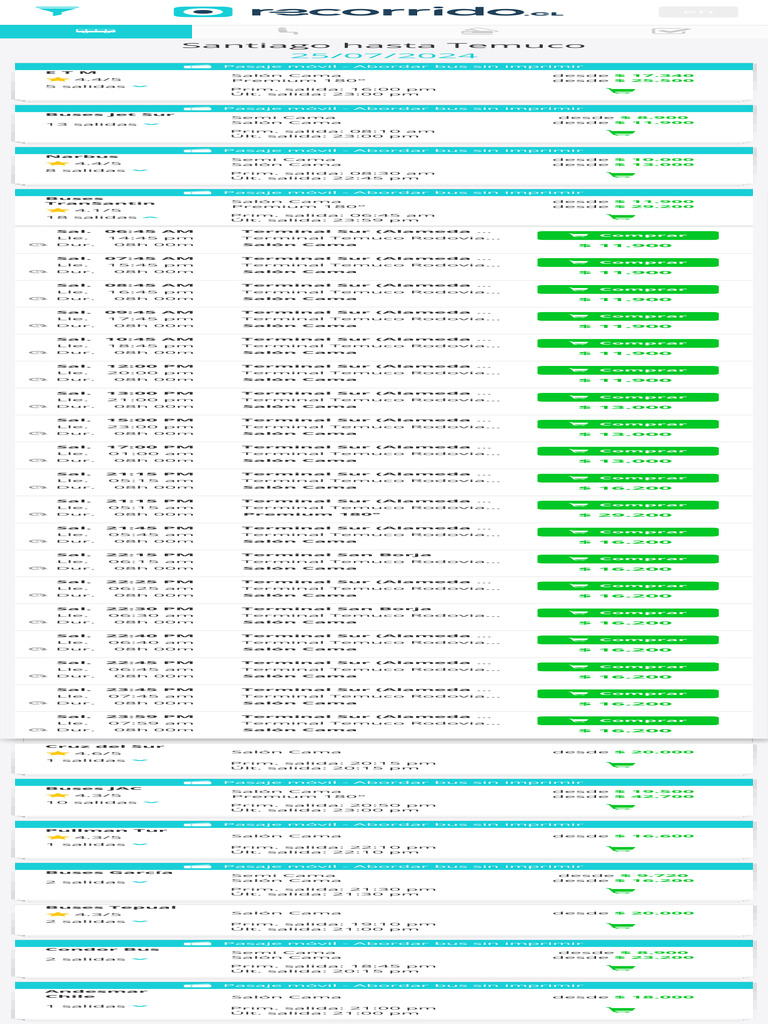 Santiago - Temuco, 25072024 | PDF