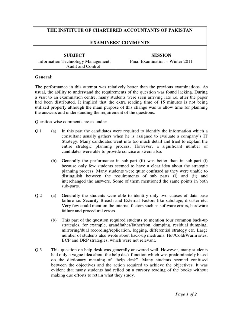 Information Technology Management Auditand Control | PDF | Risk | Audit