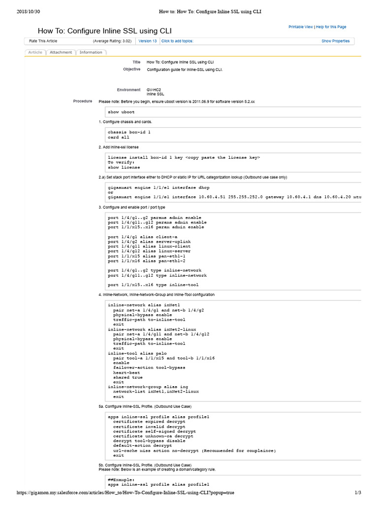 How To - How To - Configure Inline SSL Using CLI | PDF | Public Key ...