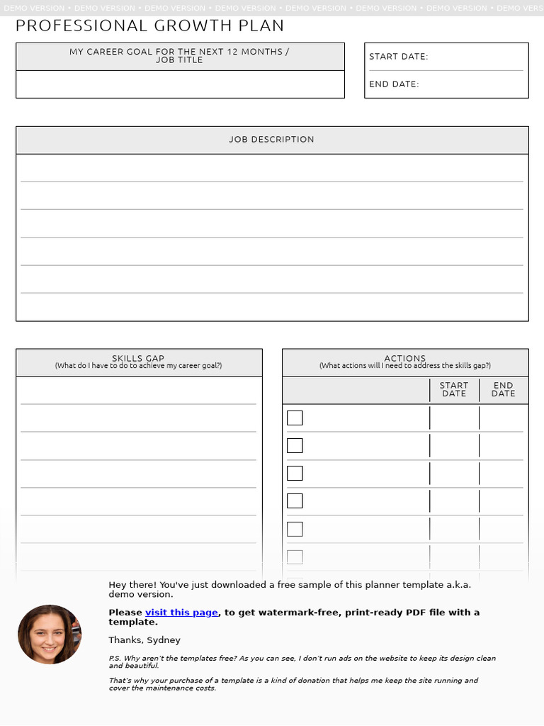 Professional Growth Plan-A4 | PDF
