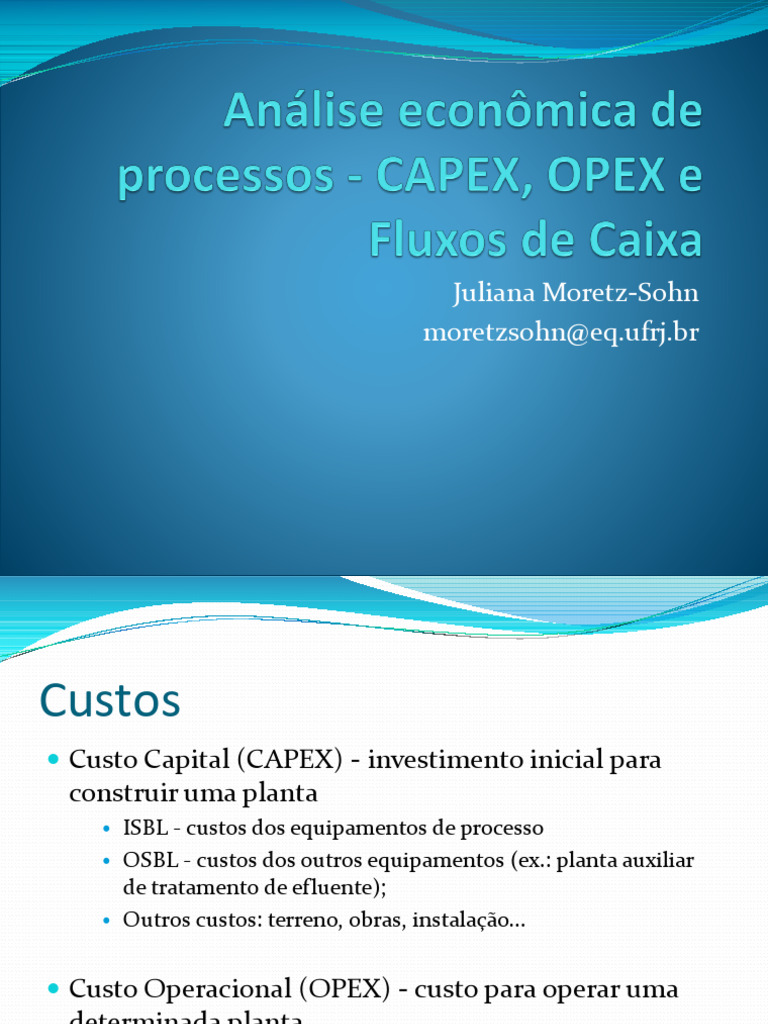 Análise Econômica de Processos - CAPEX, OPEX | PDF