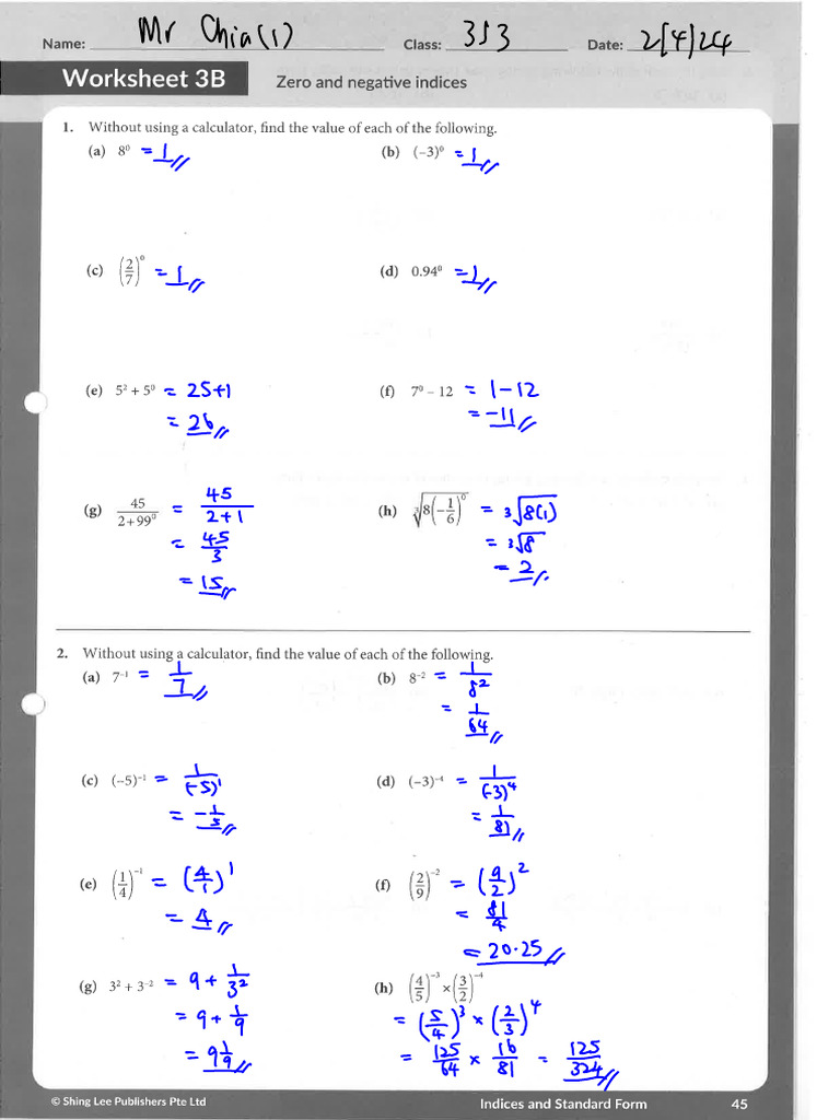 CH03 Indices and Standard Form 2 | PDF