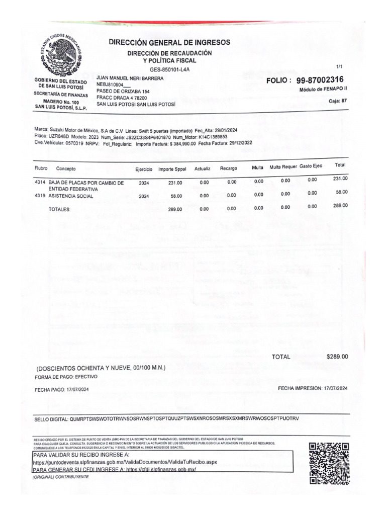 Baja de Placas | PDF