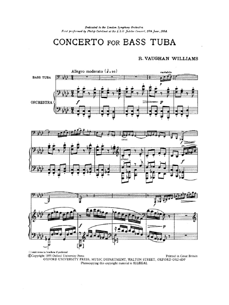 partitura - vaughan_williams- 1 movimiento-tuba_concerto | PDF