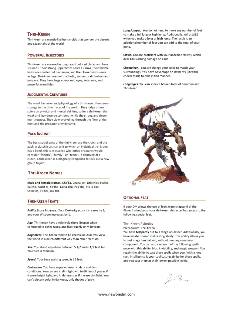 541772254-D-D-5e-Thri-Kreen-EN | PDF | Gary Gygax Games | Dungeons ...