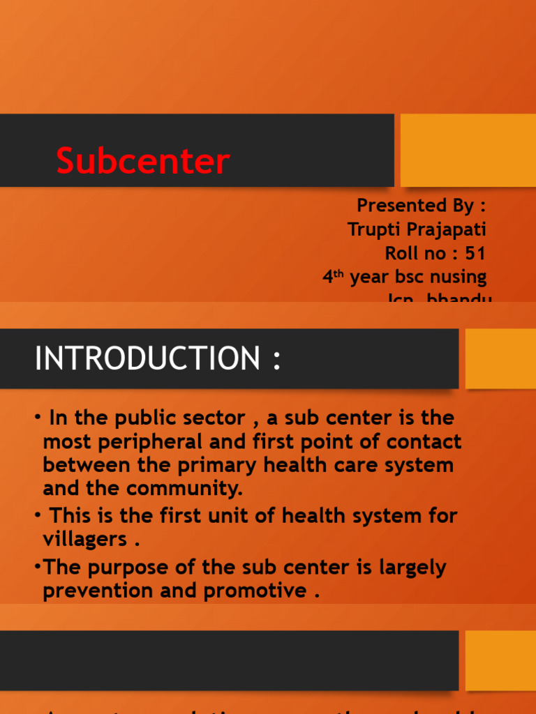 Sub Center | PDF | Health Care | Medicine