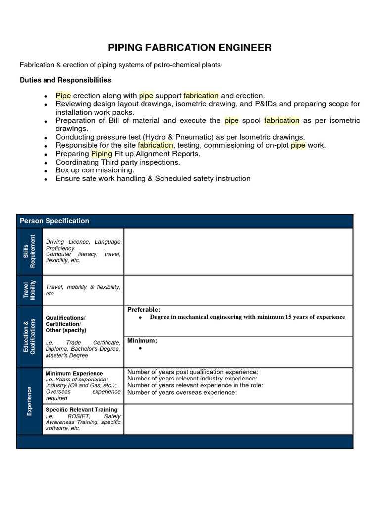 Piping Engineeer Role | PDF | Goal | Communication